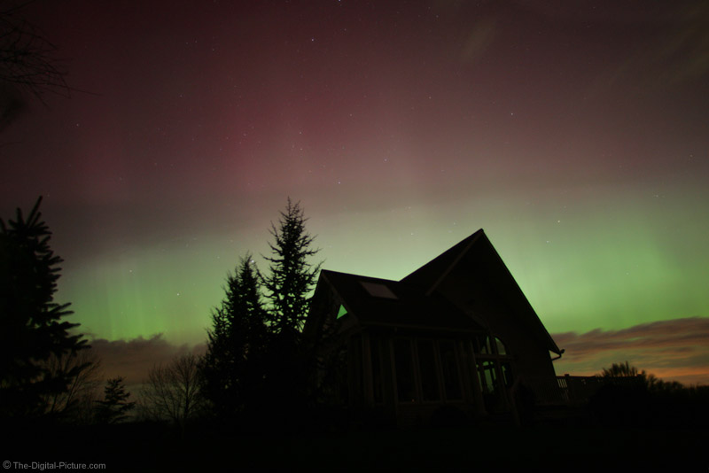 House Backlit by Northern Lights Picture