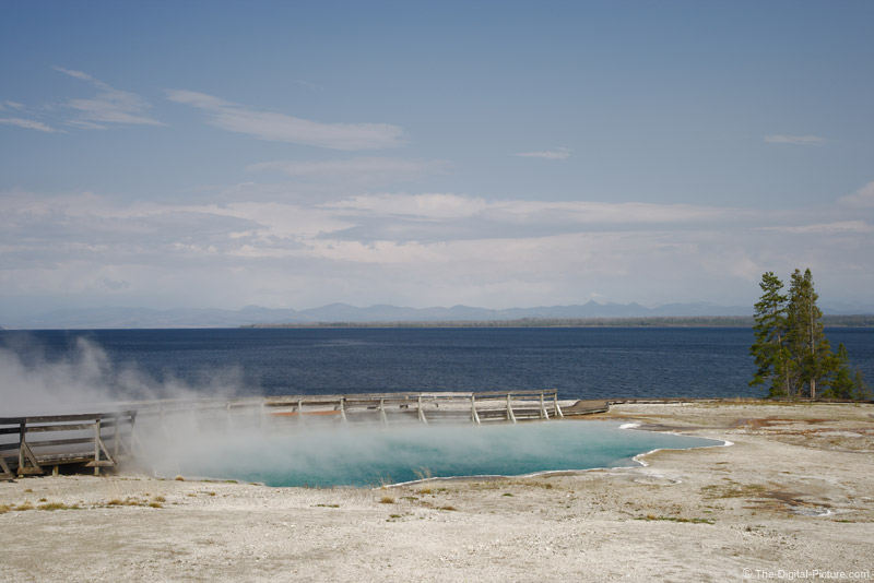 Black Pool Hot Spring and Yellowstone Lake